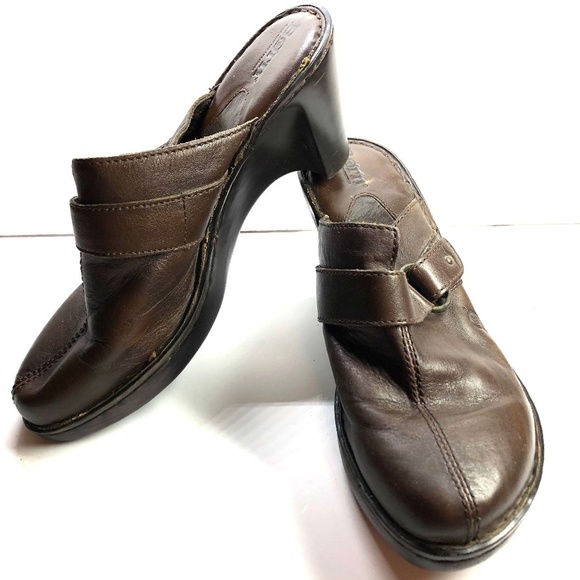 Born | Shoes | Born Concept Brown Leather Mules Clogs Shoes 1 | Poshmark